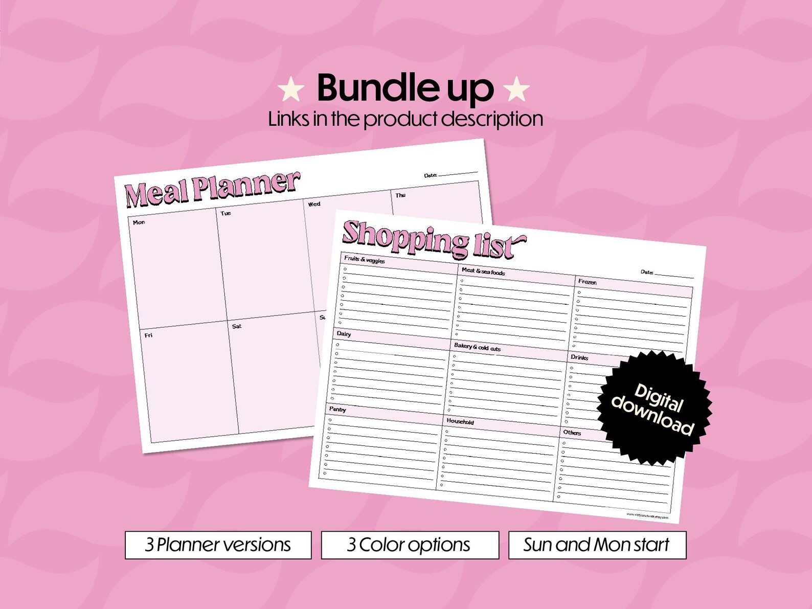 Weekly Grocery List Printable Template for Shopping List Template ...