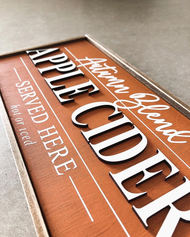 3D Apple Cider Sign: Farmhouse Autumn Decor (5x10) - Etsy