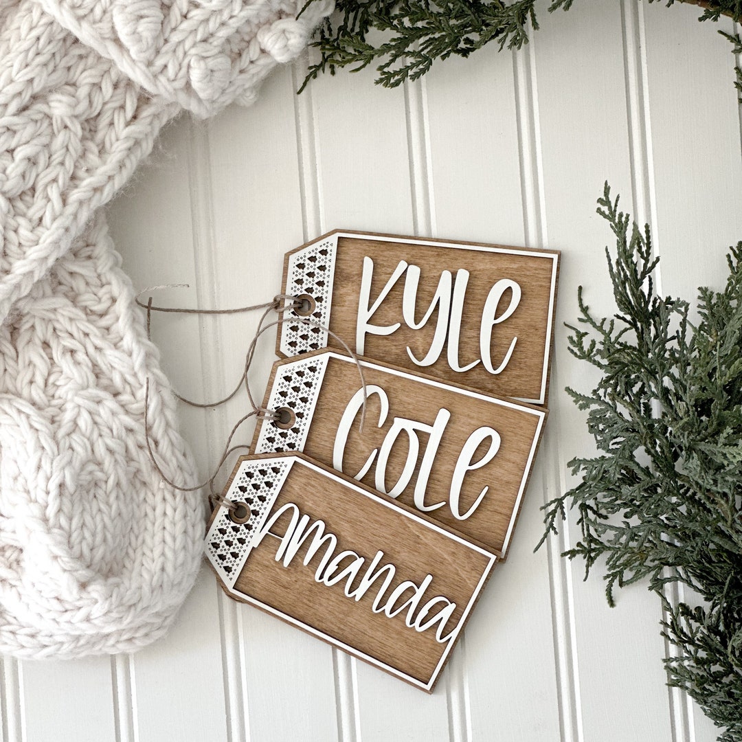 Personalized Wood Stocking Name Tags / Free Shipping - Etsy