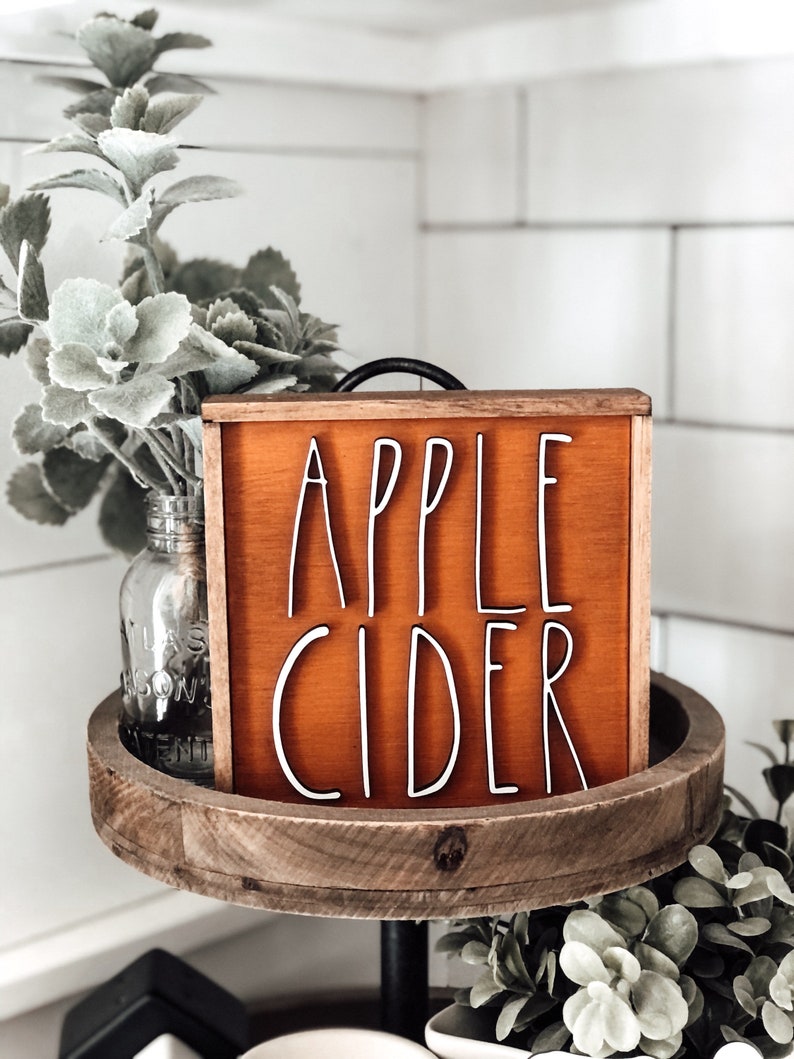 3D Fall Sign APPLE CIDER Sign Farmhouse Decor Autumn - Etsy