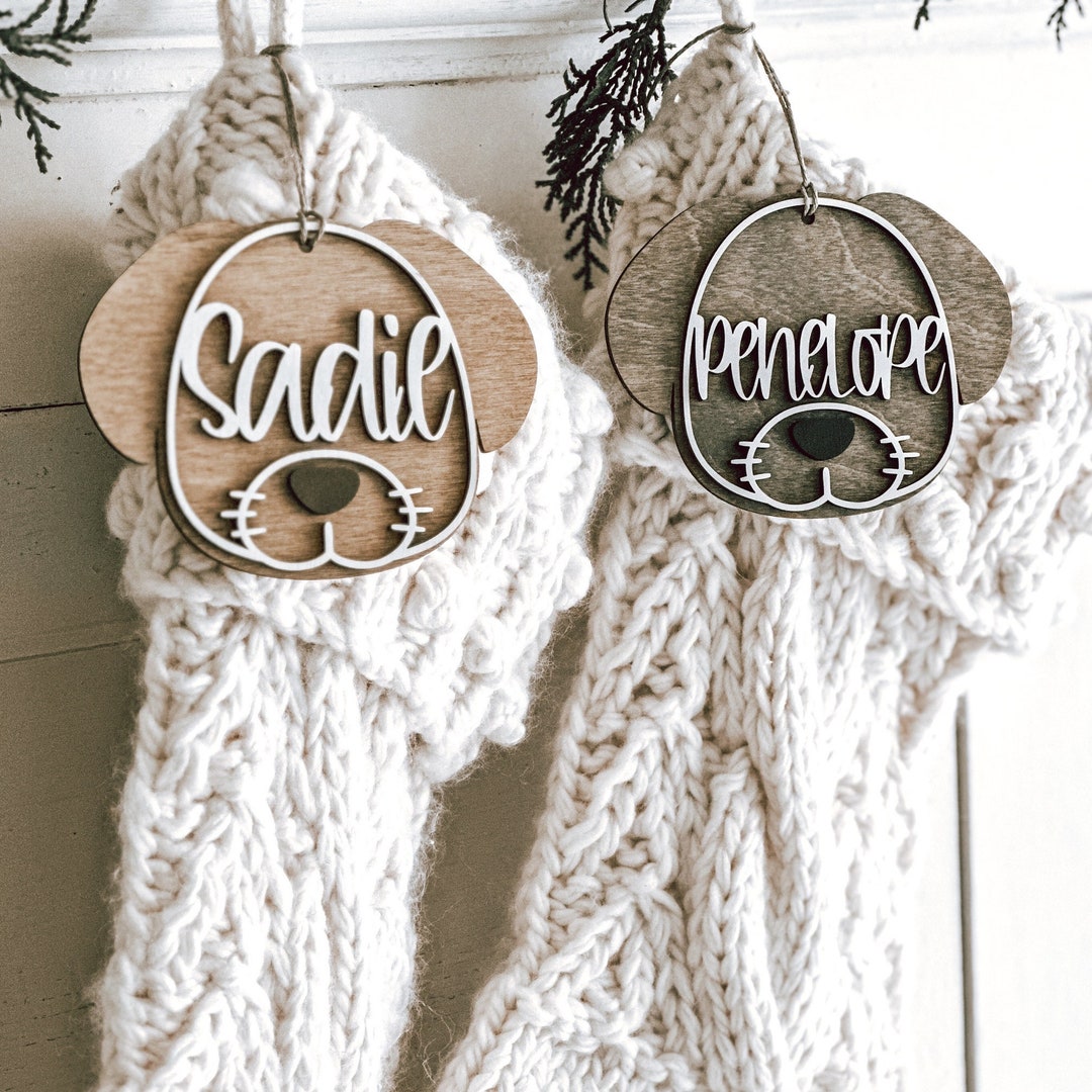 Personalized Wood DOG Stocking Tag, Personalized Pet Gift, Free ...