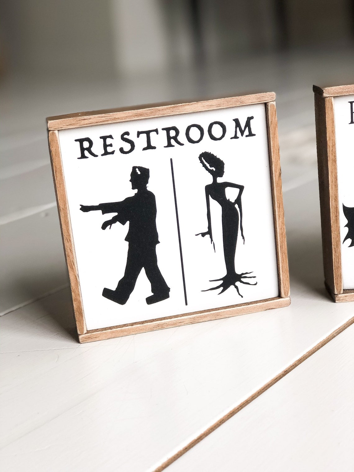 Halloween Decor RESTROOM Sign Horror Farmhouse Sign Rustic - Etsy