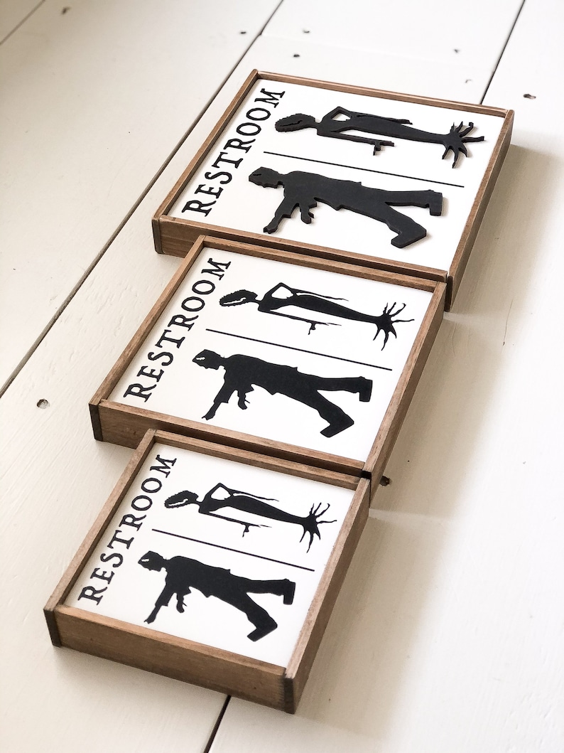 Halloween Decor Restroom Sign Horror Farmhouse Sign - Etsy
