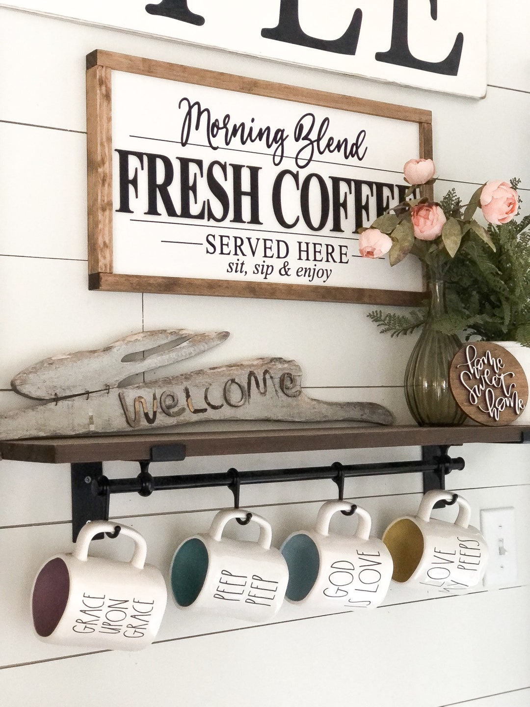 3D Coffee Sign | FRESH COFFEE BAR Sign | Farmhouse Decor | Home Decor ...