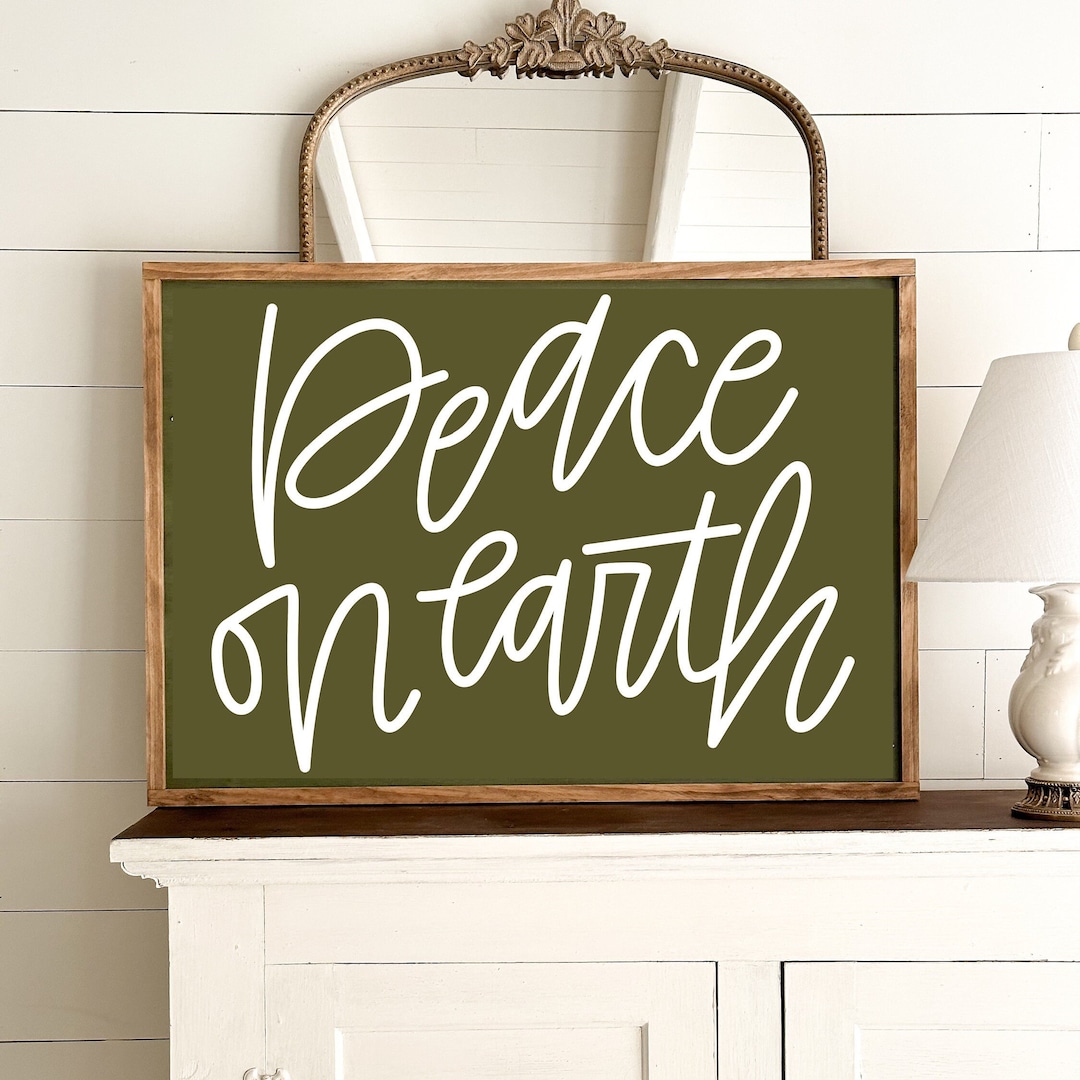 Peace on Earth Wood Sign, Christmas Decor Wall Art - Etsy