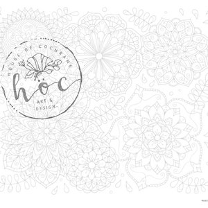 Spring Mandala Cluster Floral Adult Coloring Page - Instant Printable ...