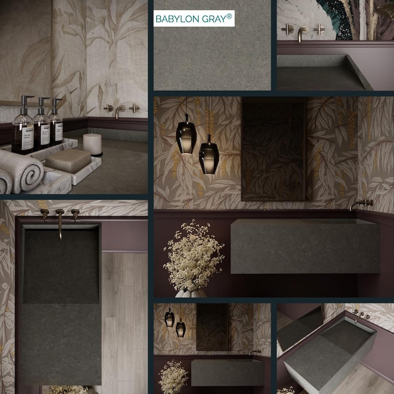 Concrete Custom Bathroom Floating Vanity Tops, Integrated Modern Vanity ...