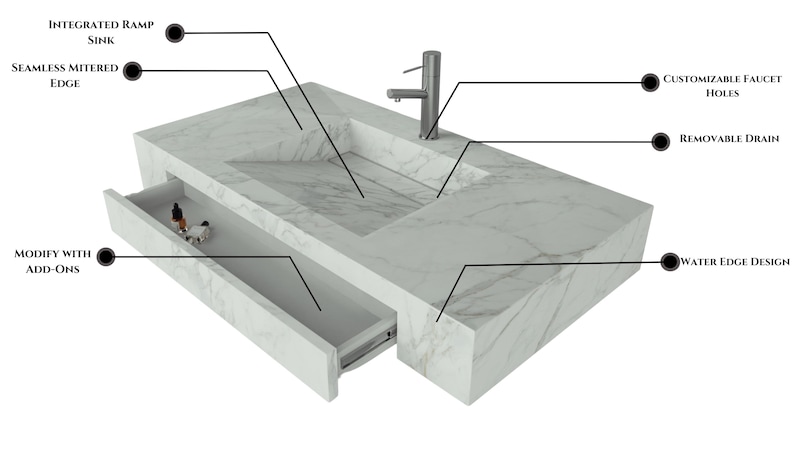 72 Inch Bathroom Double Custom Vanity Sink Quartz Countertop ...