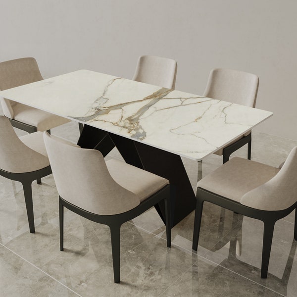 Marble Dining Table - Etsy