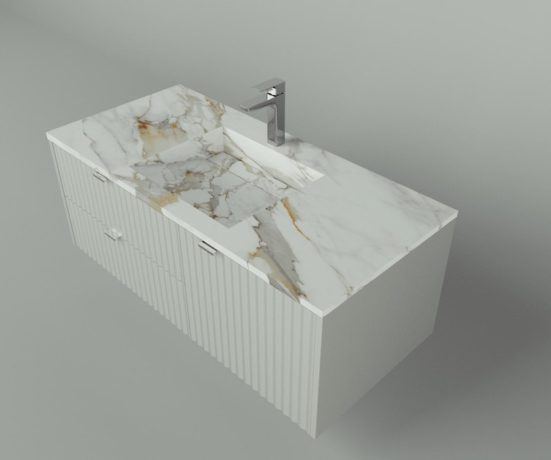 Custom Bathroom Countertops, 60" Floating Vanity With Integrated Ramp ...