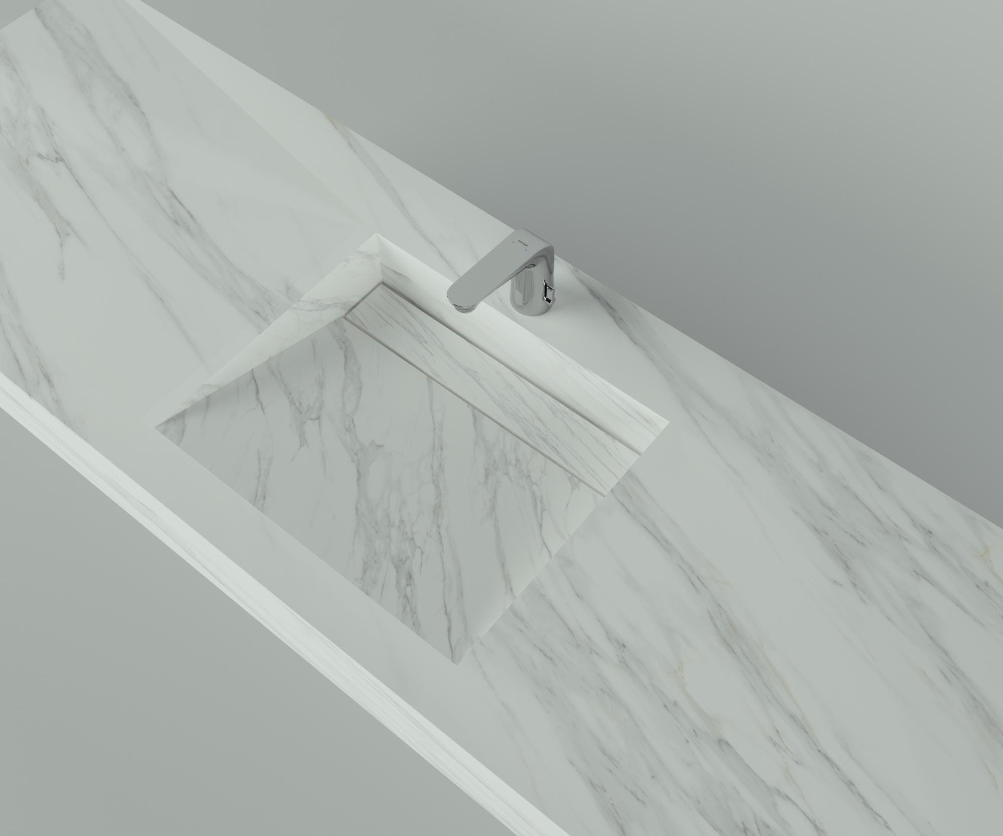 Modern Floating Vanity, Customizable Integrated Sink Vanity, Integrated ...