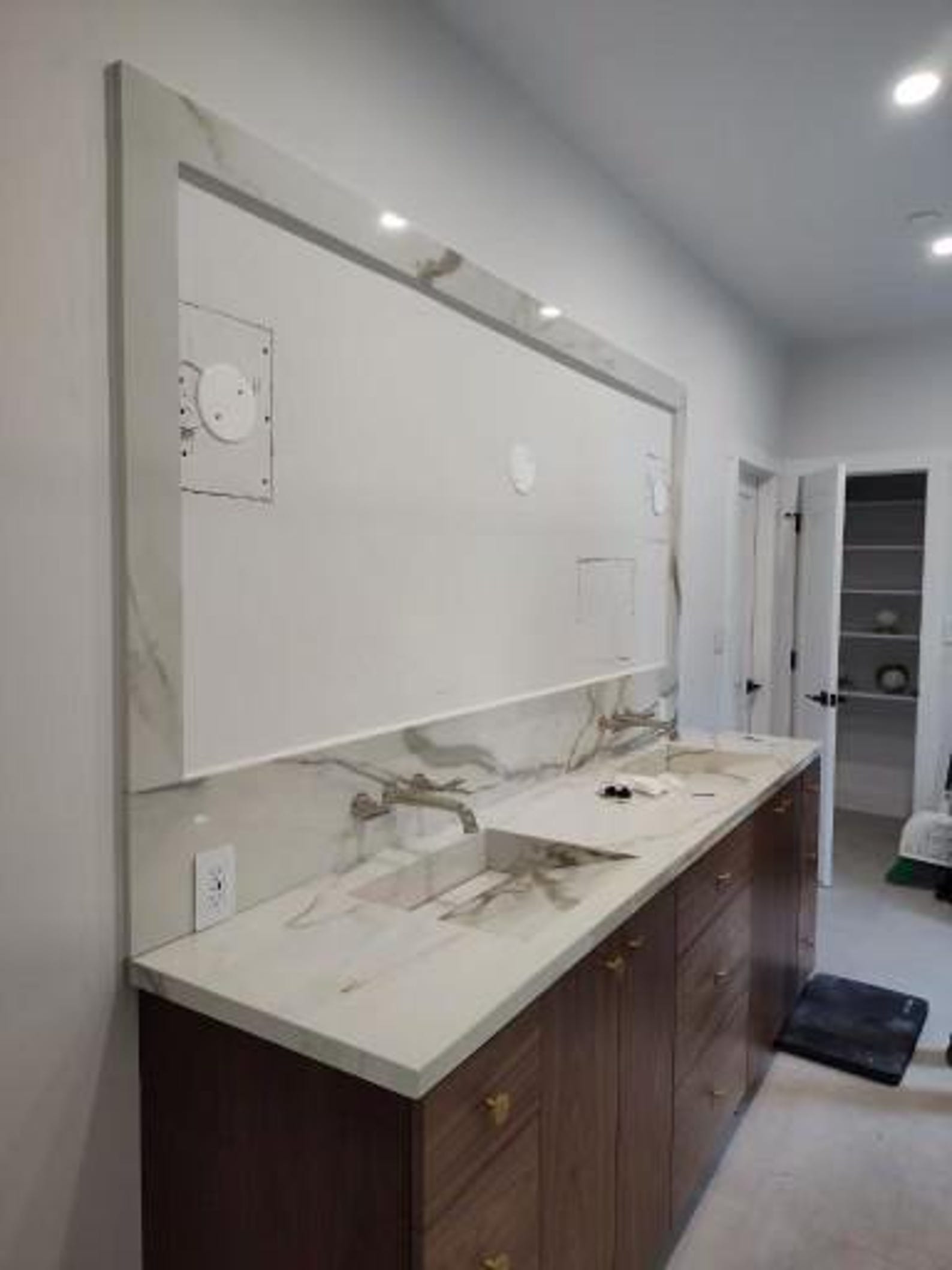 72 Inch Bathroom Double Custom Vanity Sink Quartz Countertop ...