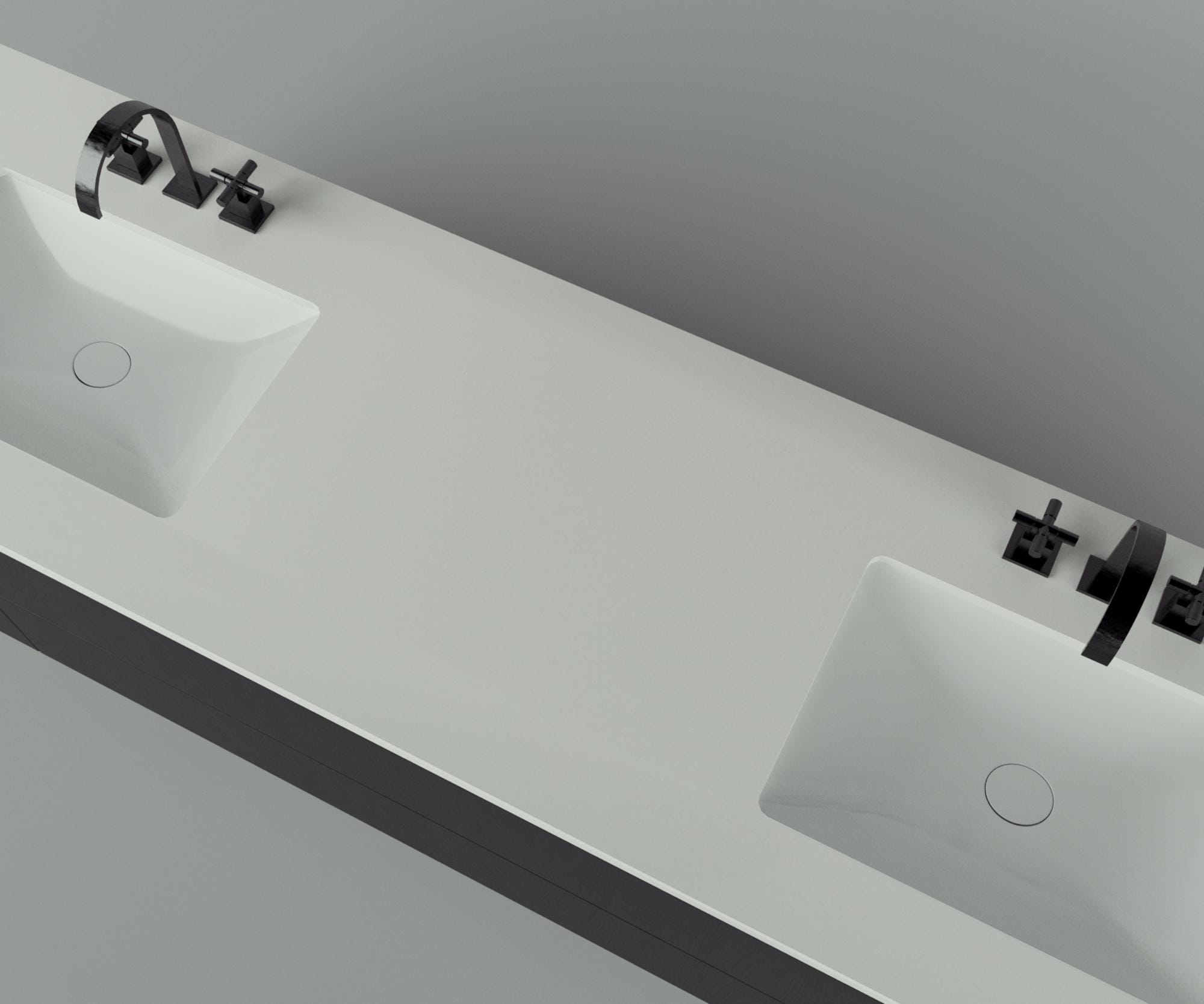 Double Ceramic Sink Vanity Top Over the Cabinet, Customizable Dual Sink ...