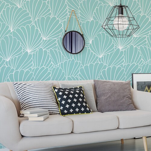 Abstract Shells Wallpaper Self Adhesive Wallpaper Hand Drawn - Etsy