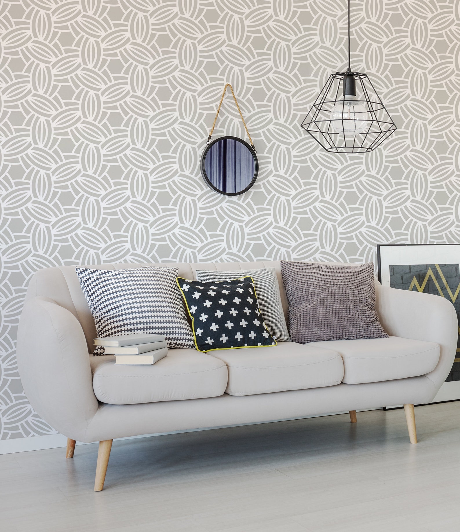 Scandinavian Style Wallpaper Removable Wall Mural Geometric - Etsy