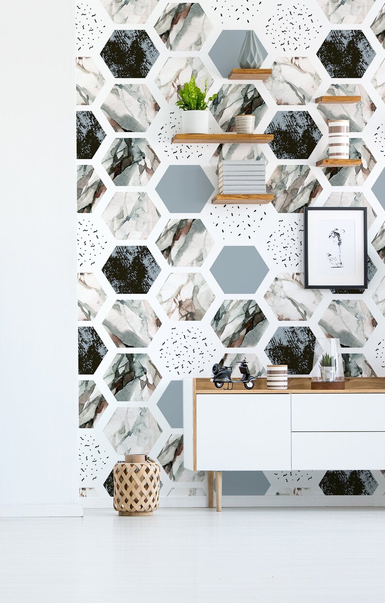 Pentagon Wallpaper, Peel and Stick Wall Mural, Removable Wallpaper With ...