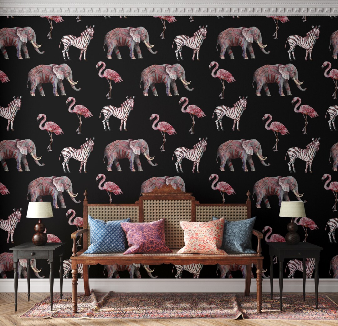 African Animals Wallpaper, Animal Pattern Wallpaper, Peel and Stick ...