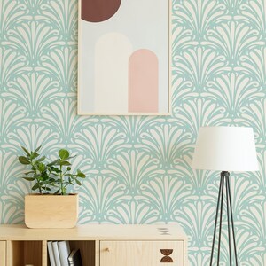 Abstract Shells Wallpaper, Self Adhesive Wallpaper, Hand Drawn Artistic ...