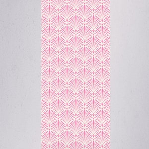 Pink Art Deco Pattern Wallpaper, Repositionable Peel and Stick ...