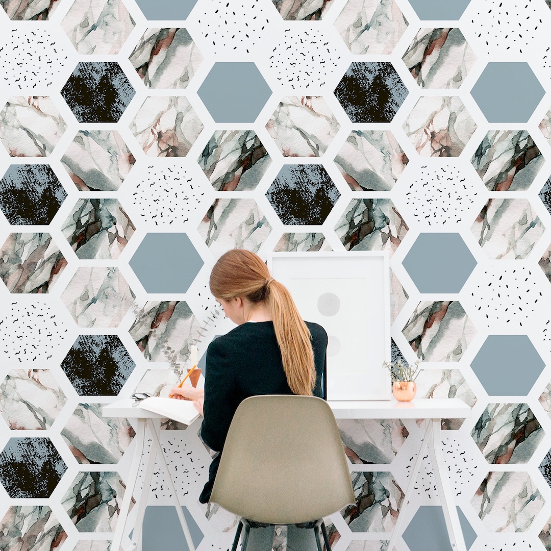 Pentagon Wallpaper, Peel and Stick Wall Mural, Removable Wallpaper With ...