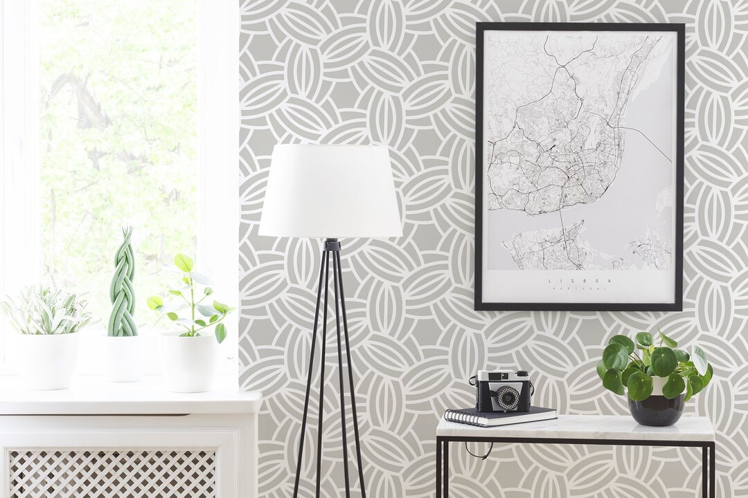 Scandinavian Style Wallpaper, Removable Wall Mural, Geometric Braided ...