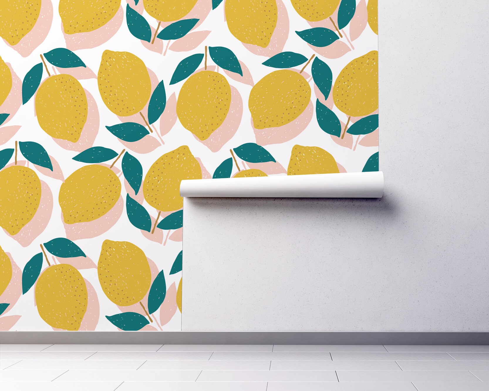 Abstract Lemon Wallpaper Self Adhesive Wallpaper Lemon | Etsy