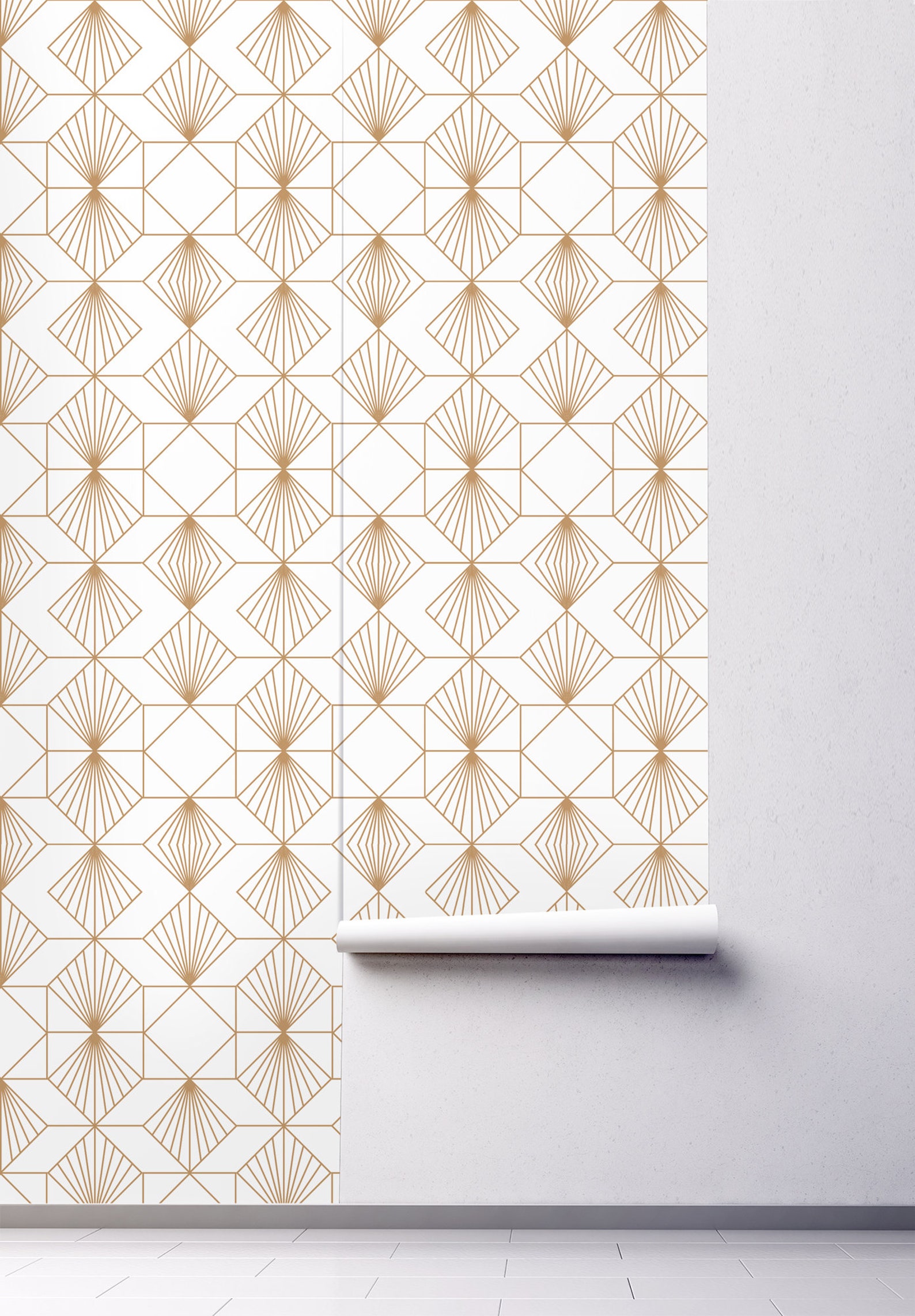 Art Deco Geometric Wallpaper Peel and Stick Removable Wall - Etsy