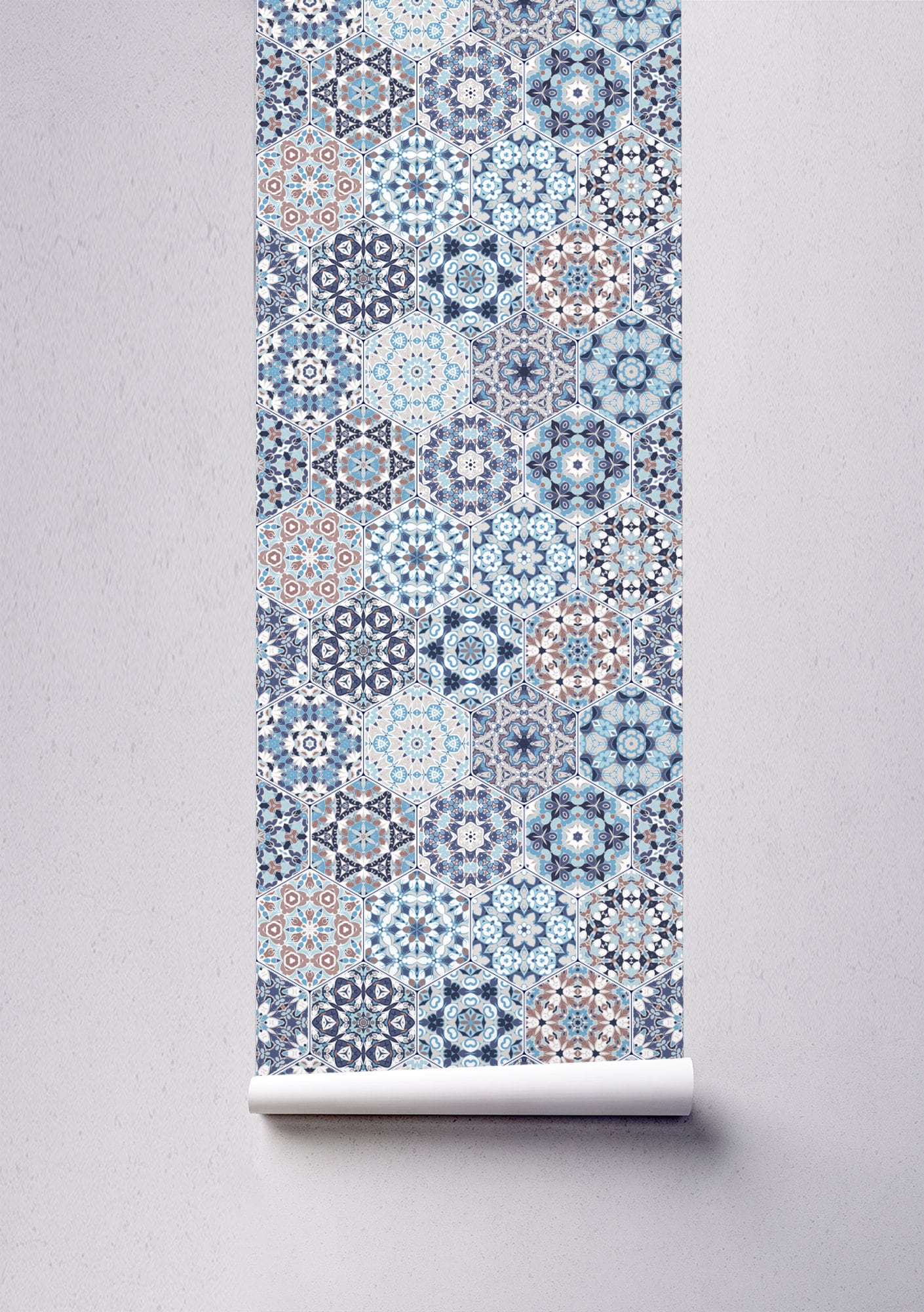 Moroccan Blue Tile Wallpaper Removable Peel and Stick | Etsy