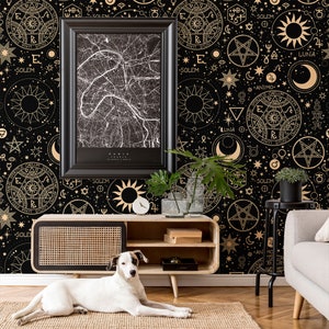Dark Esoteric Wallpaper, Astrology and Magical Symbols, Wall Mural ...