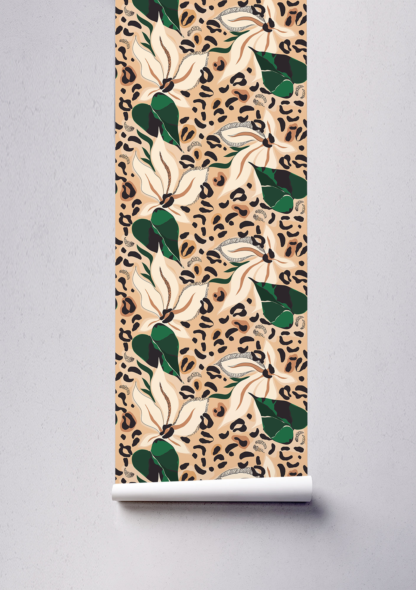 Modern Exotic Pattern Wallpaper Repositionable Peel and | Etsy