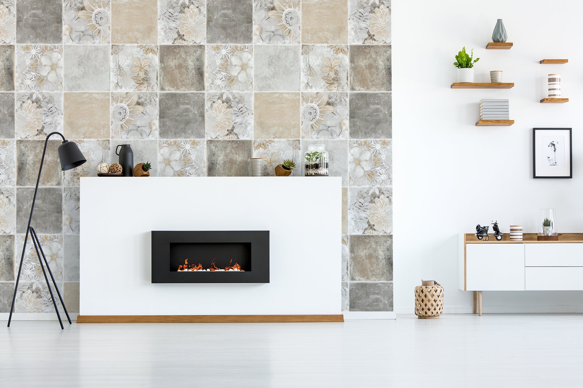 Beige Moroccan Tile Wallpaper Repositionable Peel and Stick | Etsy