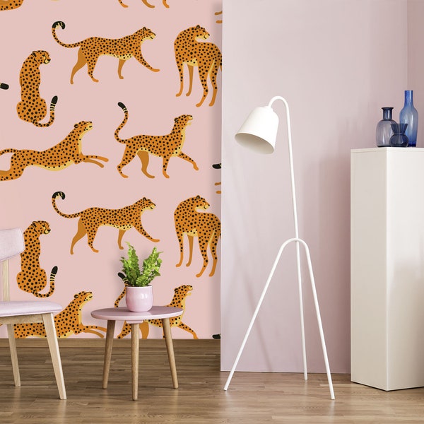 Pink Cheetah Print Wallpaper - Etsy