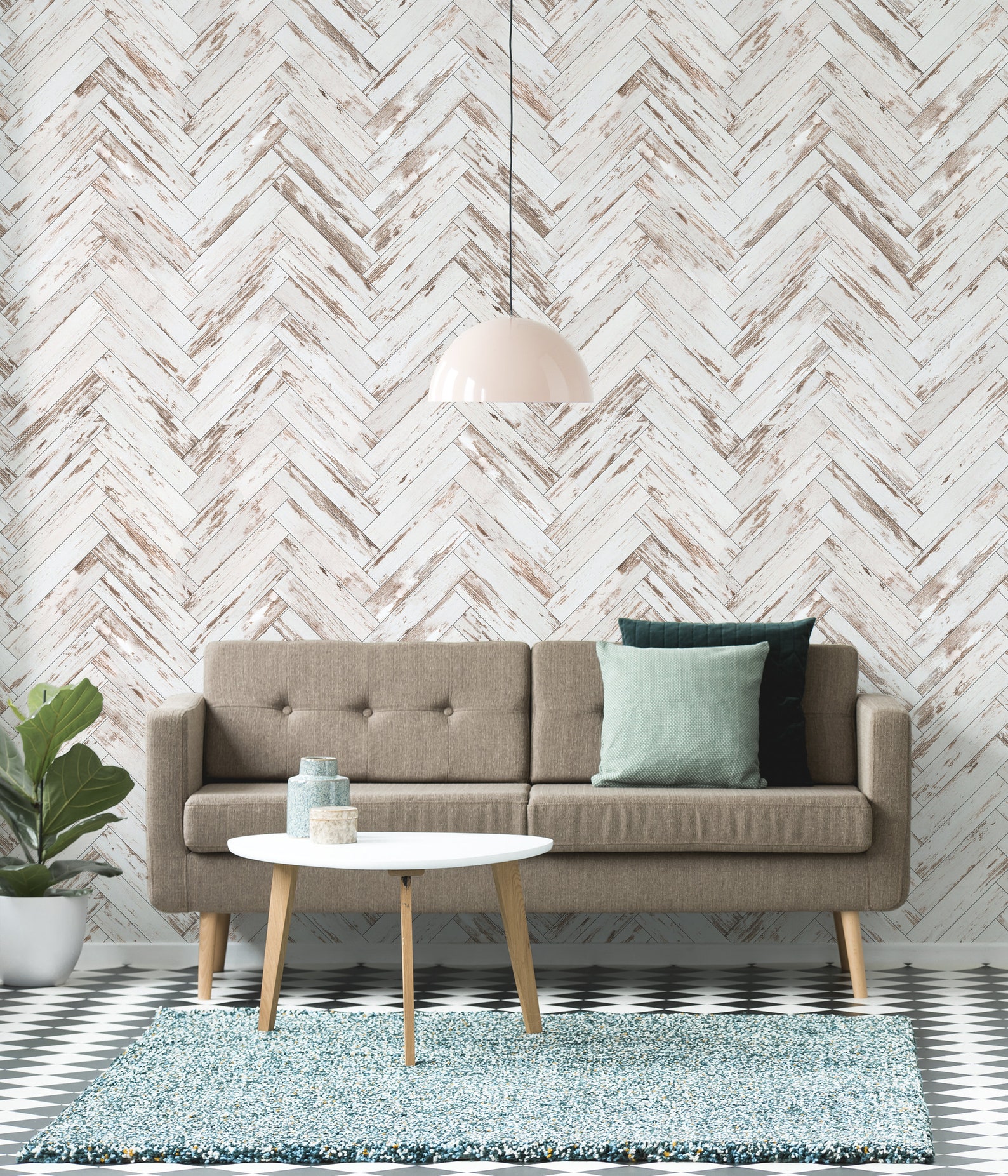Wooden Herringbone Wallpaper, Removable Wall Mural, Rustic Wood Pattern ...