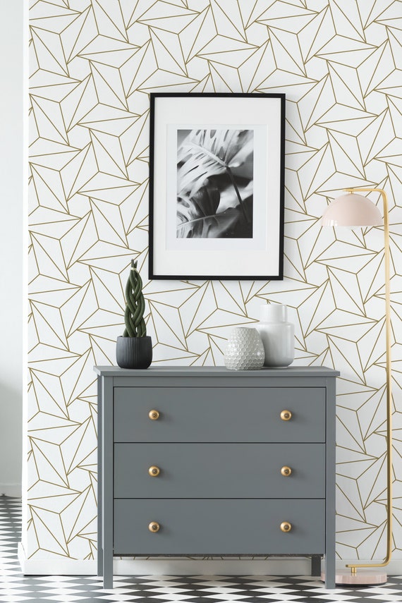 Geometric Art Deco Wallpaper Self Adhesive Wallpaper | Etsy