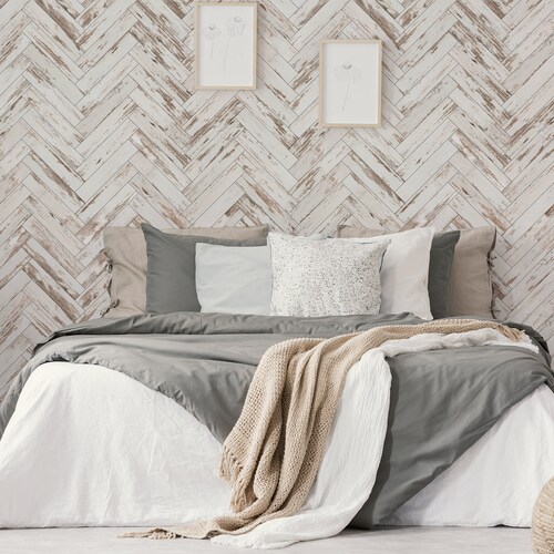 Soft Herringbone Removable Wallpaper Peel and Stick Wall - Etsy