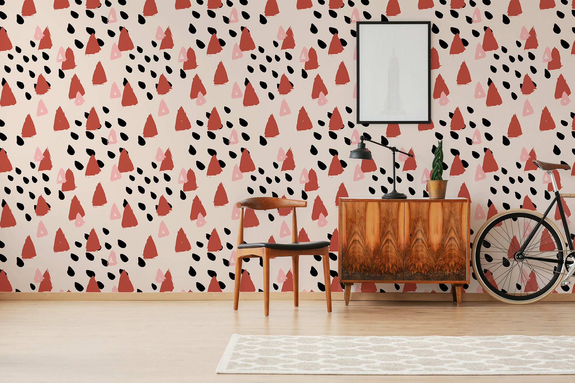 Colorful Spots Wallpaper Self Adhesive Wallpaper Hand Drawn | Etsy