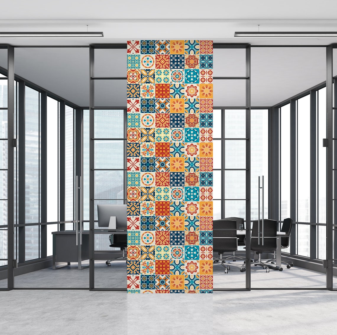 Colorful Moroccan Tile Wallpaper Repositionable Peel and | Etsy