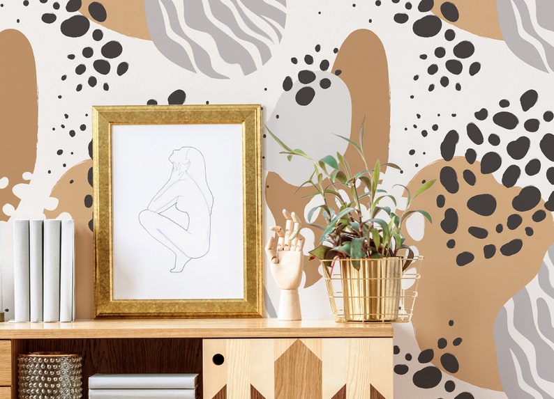 Removable Wallpaper With Abstract Pattern Peel and Stick Wall - Etsy