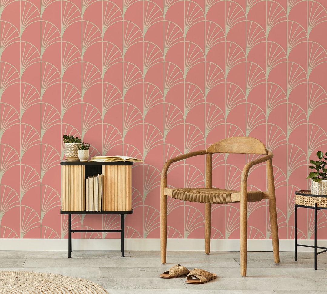 Retro Geometric Wallpaper, 1970s Wallpaper, Abstract Wallpaper, Peel ...