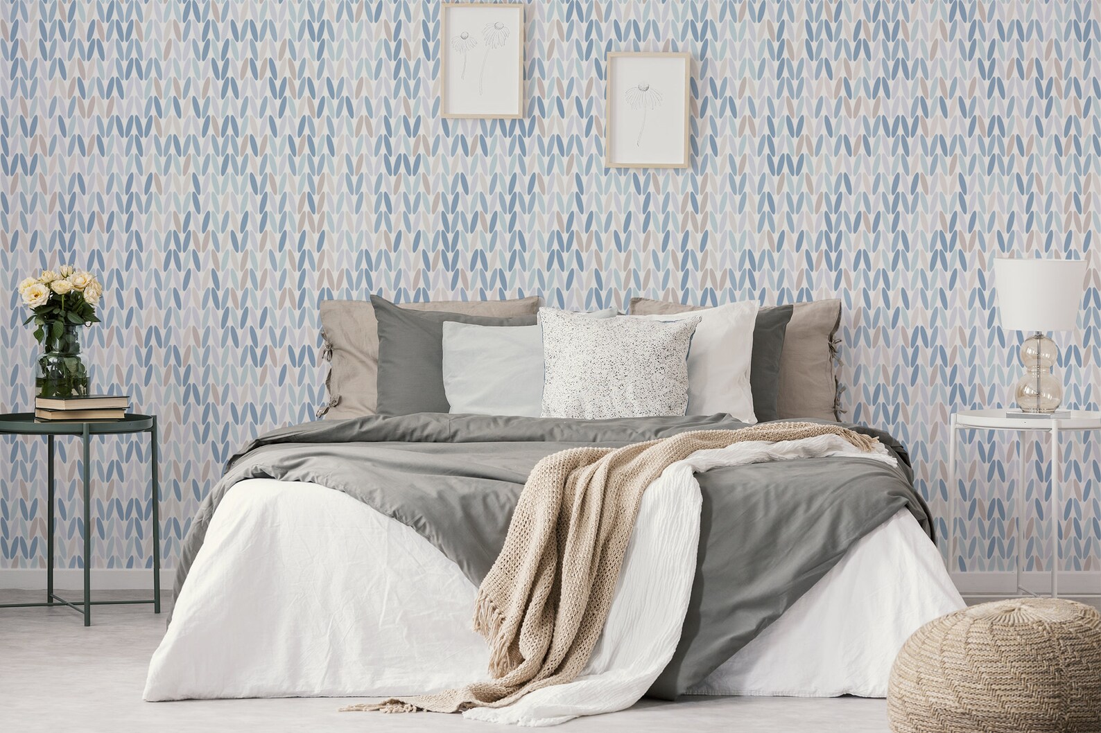 Light Blue Chevron Self Adhesive Wallpaper Removable Wall | Etsy