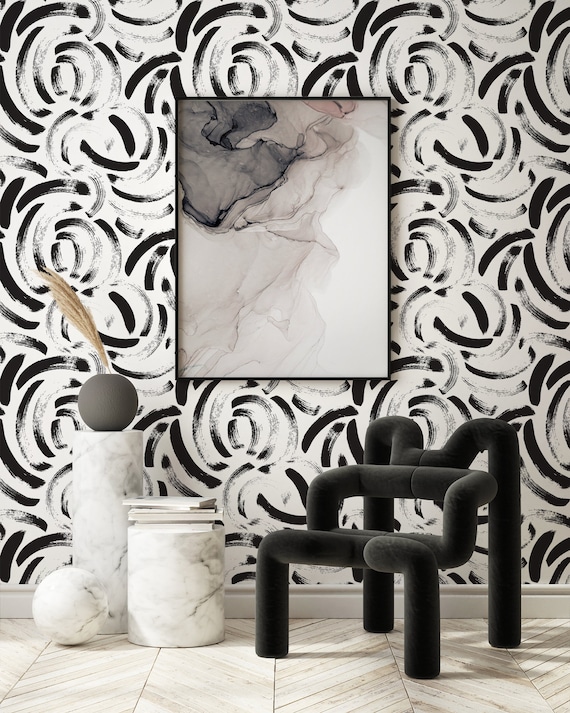 Eenvoudig Zwart Behang Behang Moderne Europese 3D Zwart Wit Geruit