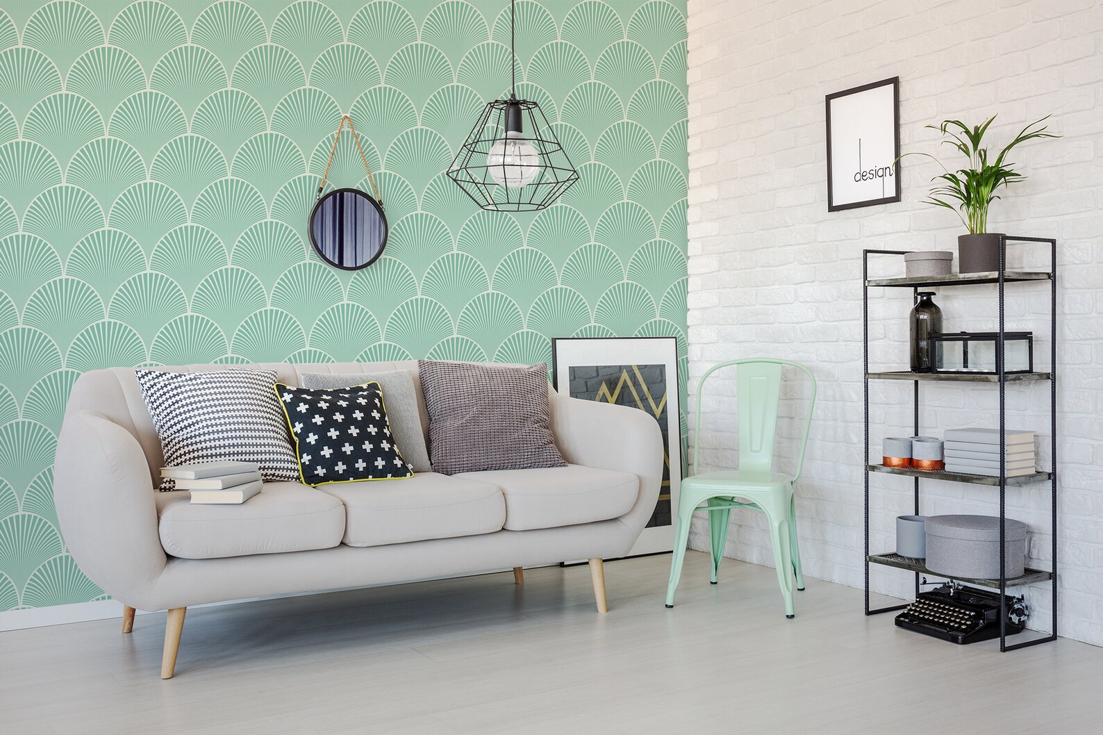 Turquoise Japanese Wallpaper Self Adhesive Wallpaper | Etsy