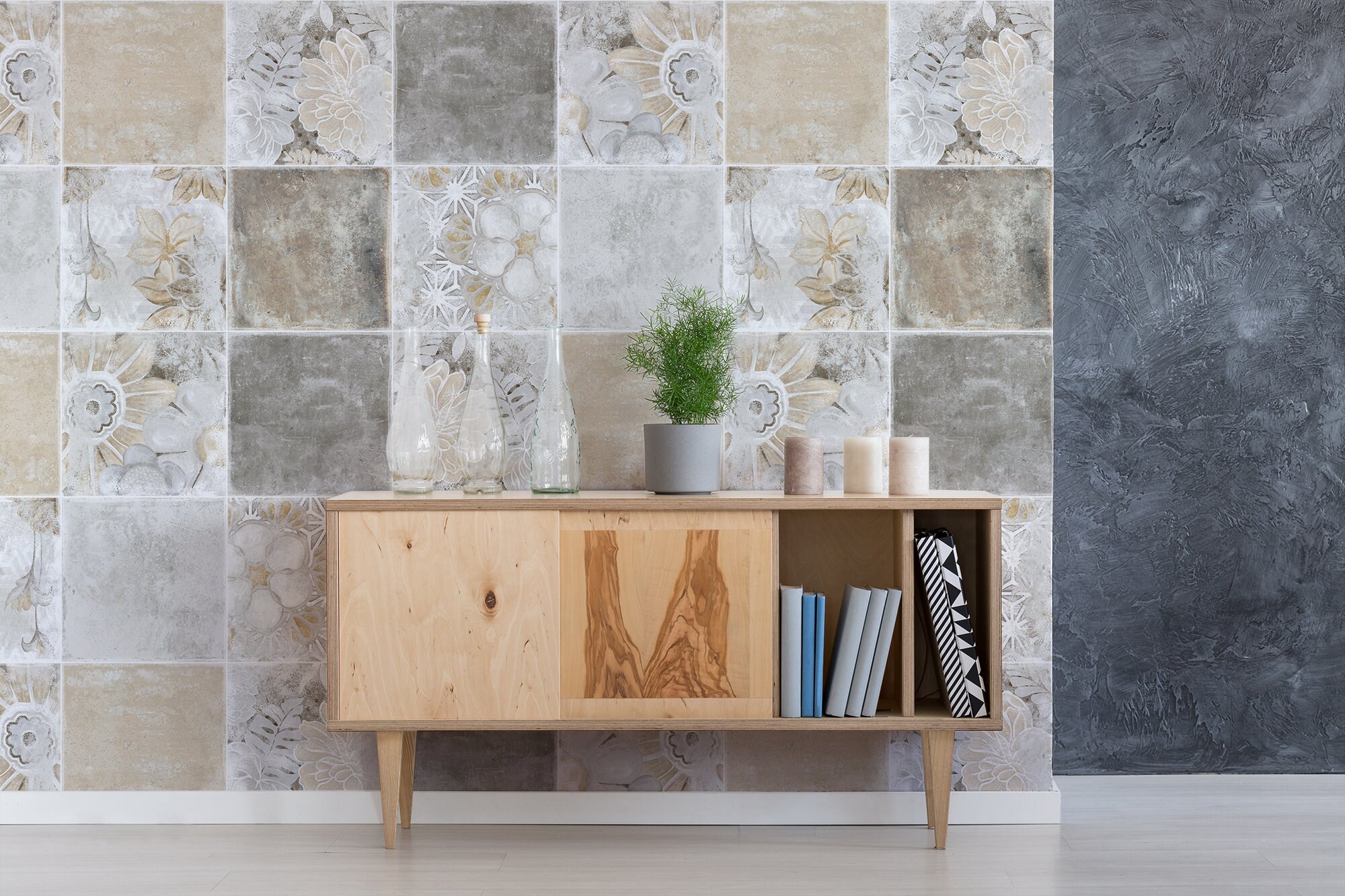 Beige Moroccan Tile Wallpaper Repositionable Peel and Stick | Etsy