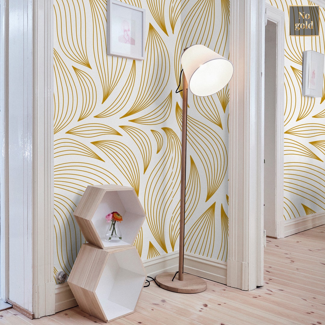 Abstract Wallpaper, Line Art Wallpaper, Peel and Stick, Temporary ...