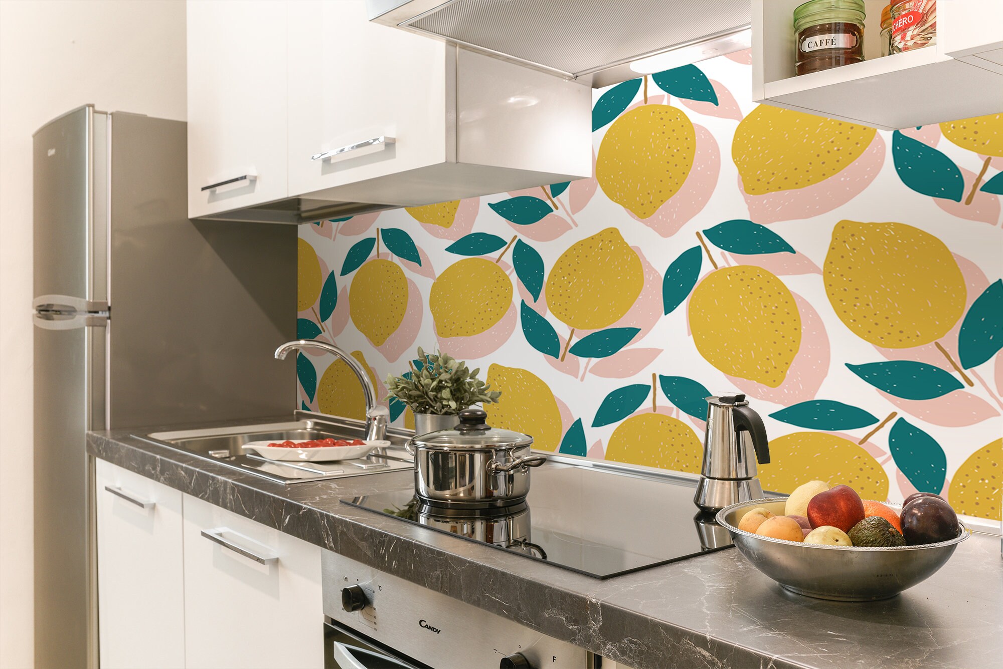 Abstract Lemon Wallpaper Self Adhesive Wallpaper Lemon | Etsy