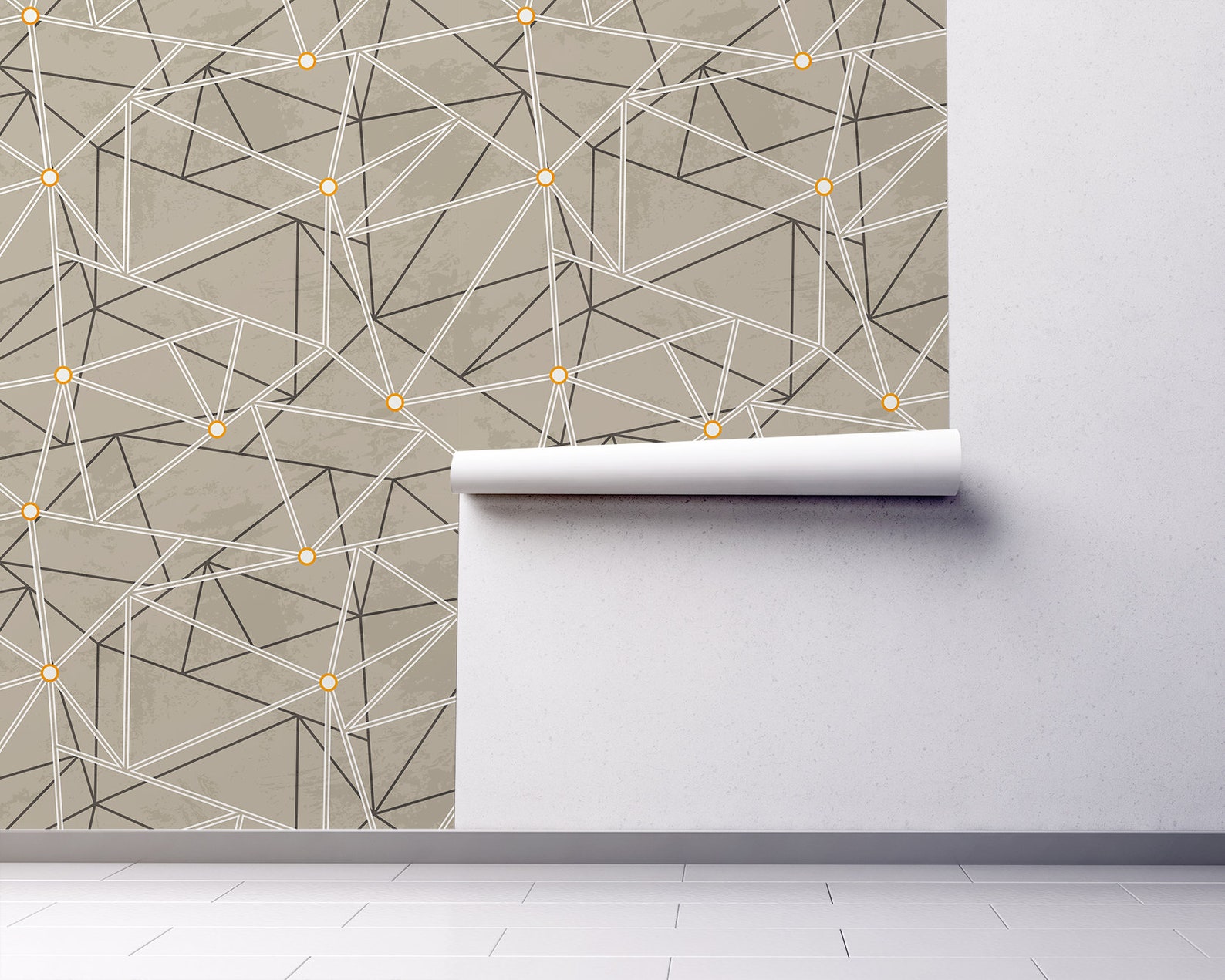 Modern Geometric Wallpaper, Removable Wallpaper, Geometric Simple ...
