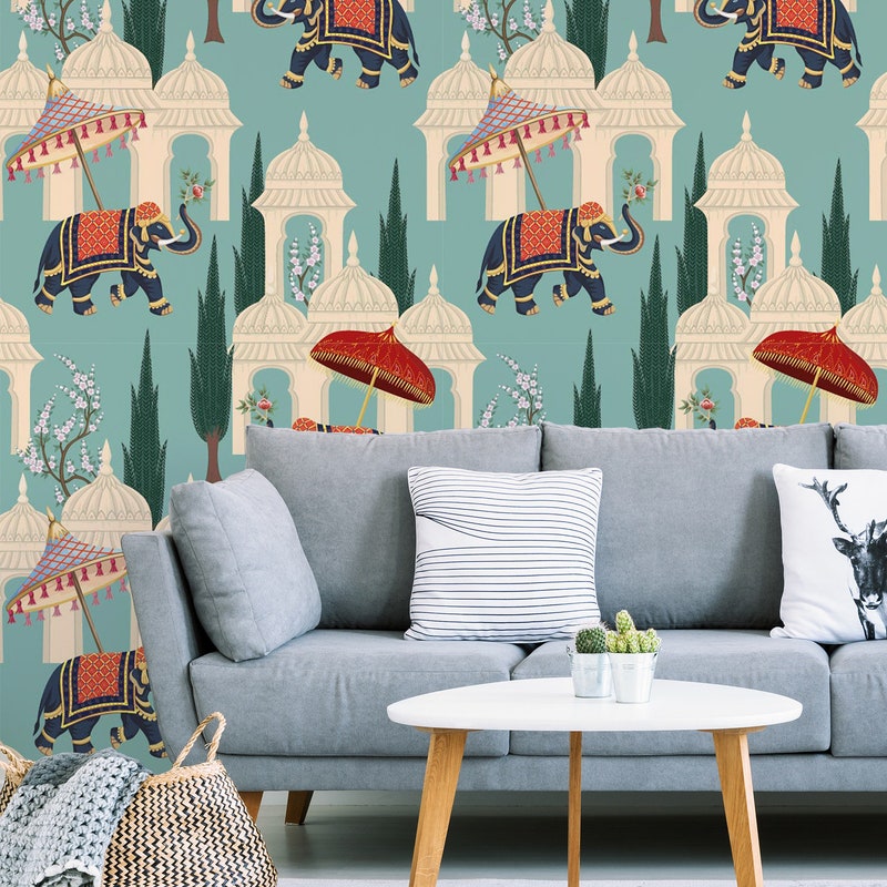 Blue Wallpaper India - Etsy