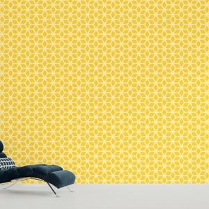 Removable Yellow Wallpaper With Abstract Pattern, Peel and Stick Wall ...