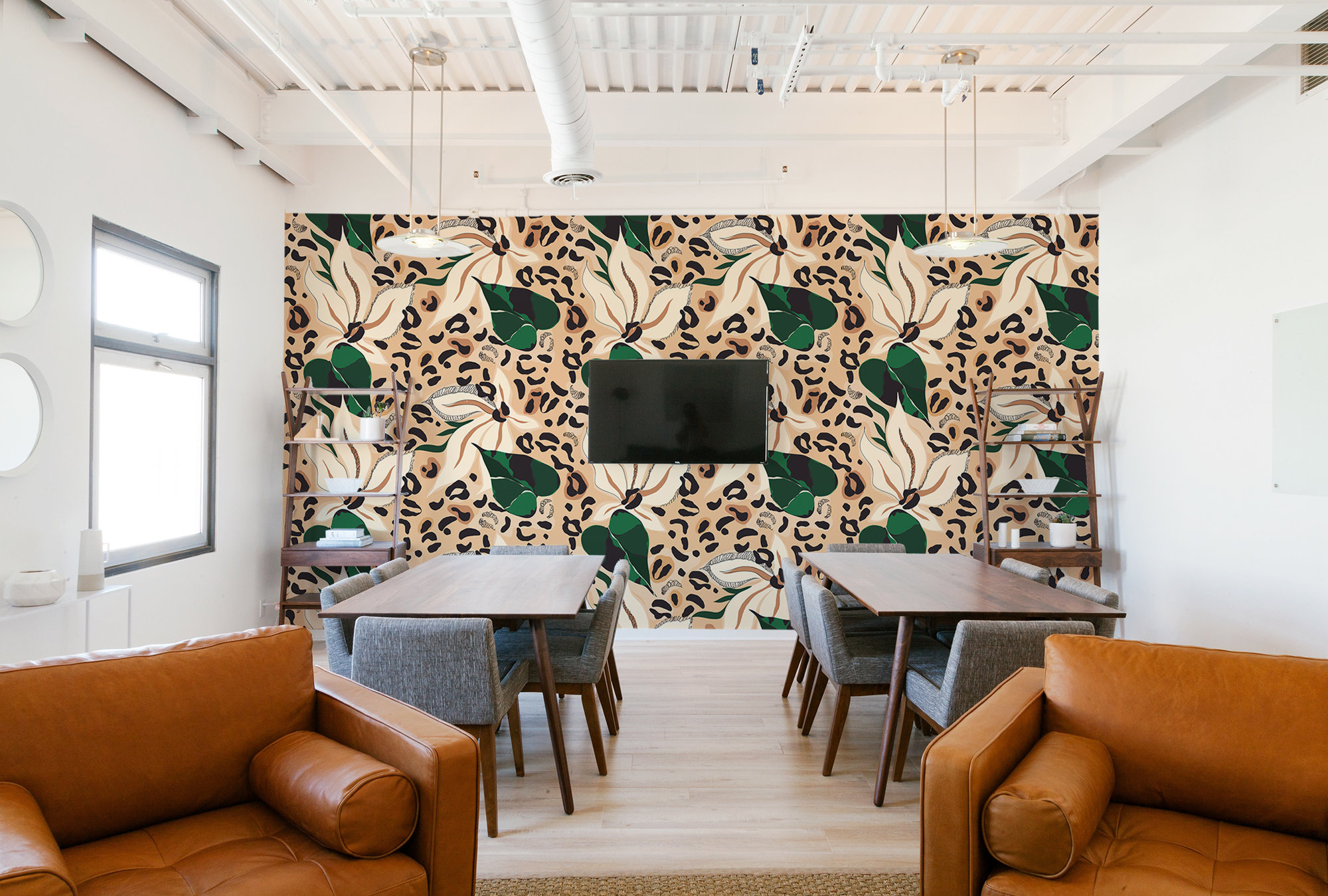 Modern Exotic Pattern Wallpaper Repositionable Peel and | Etsy