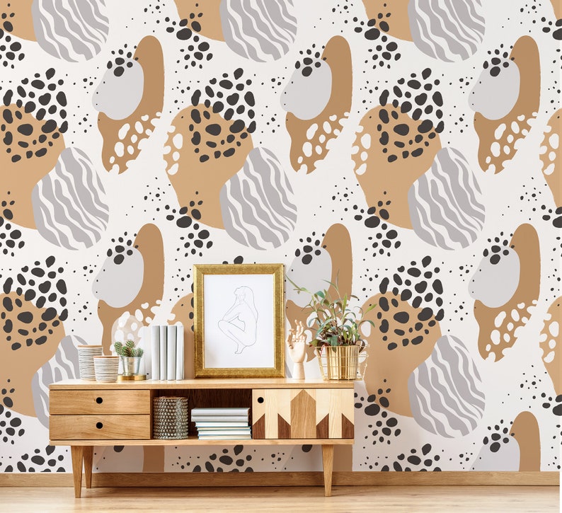 Removable Wallpaper With Abstract Pattern Peel and Stick Wall - Etsy